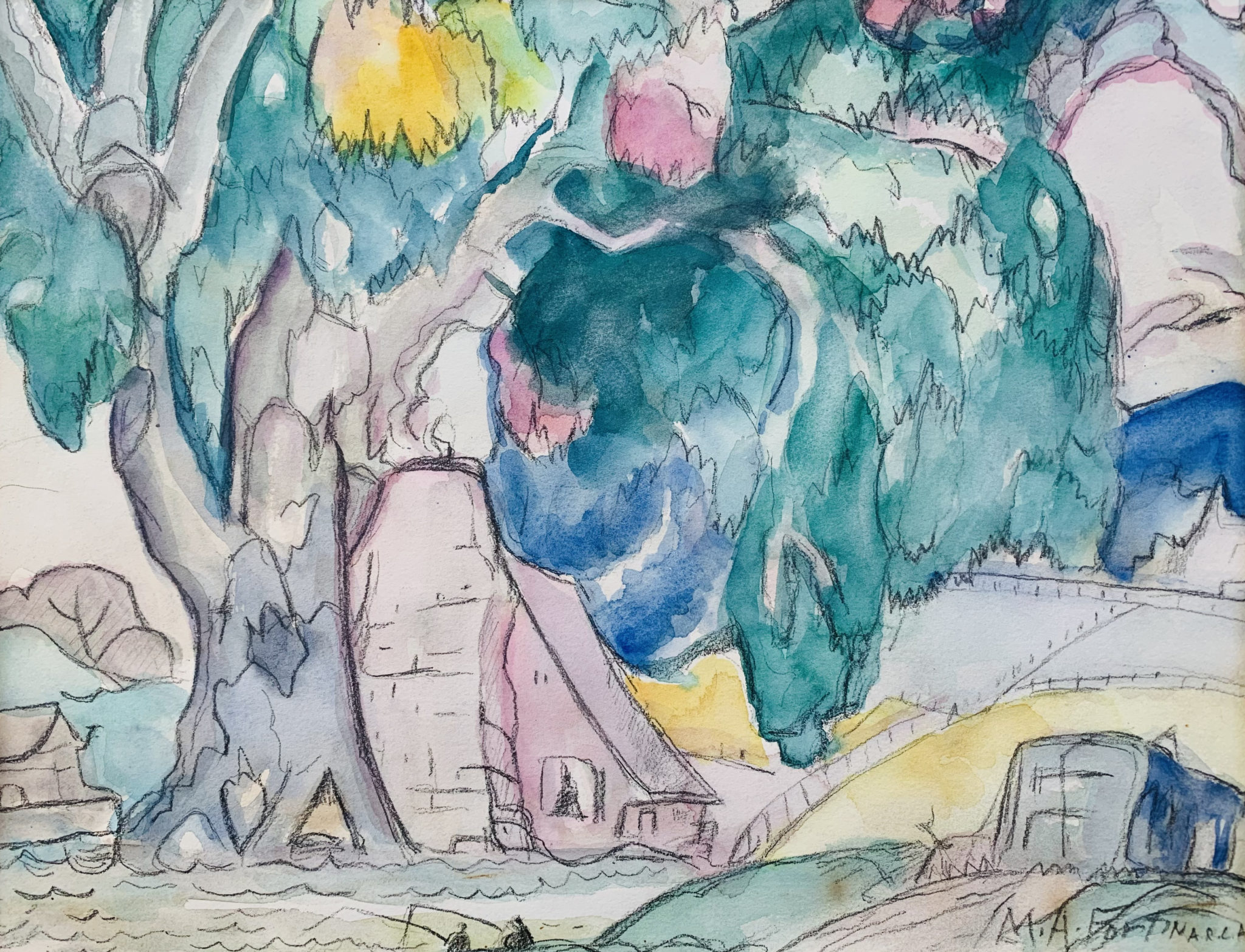 Marc-Aurèle Fortin | Village Road | Canadian Fine Art Online